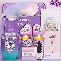 Lavender Pamper Gifts for Women Birthday, Relaxation Care Package for ...
