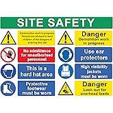 Punkcards Site Safety Sign - 1 x A1 Safety Signs - A1 Extra Large 841mm ...