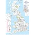 UK Postcode Wall Map - Laminated Large Wall Map - 120cm X 83cm ...