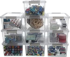 Citylife 10 Pack Storage Boxes with Lids Small Storage Boxes Plastic ...