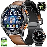 LIGE Smart Watch for Men GPS with 5ATM Waterproof, 500mAh Large Battery Military Smartwatch with ...