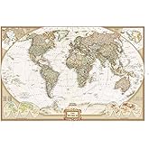 National Geographic Maps: World Executive Wall Map - Poster Size - Antique Style - 91 x 61 cm ...