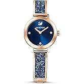 Swarovski Crystal Rock Oval Watch, Metal Bracelet with Blue Sunray Dial ...