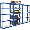 2 Bay Heavy Duty Steel Shelving Garage Racking Unit 150kg per shelf (5 ...