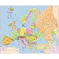 Large Primary Europe Wall Map Political (Laminated) : Amazon.co.uk ...