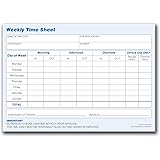 Weekly Employee Time Sheet Pad, 2-Part Carbonless Duplicate White ...