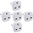 Pack of 5 Travel Adapter | UK to European Plug Adapter Converter (Euro ...