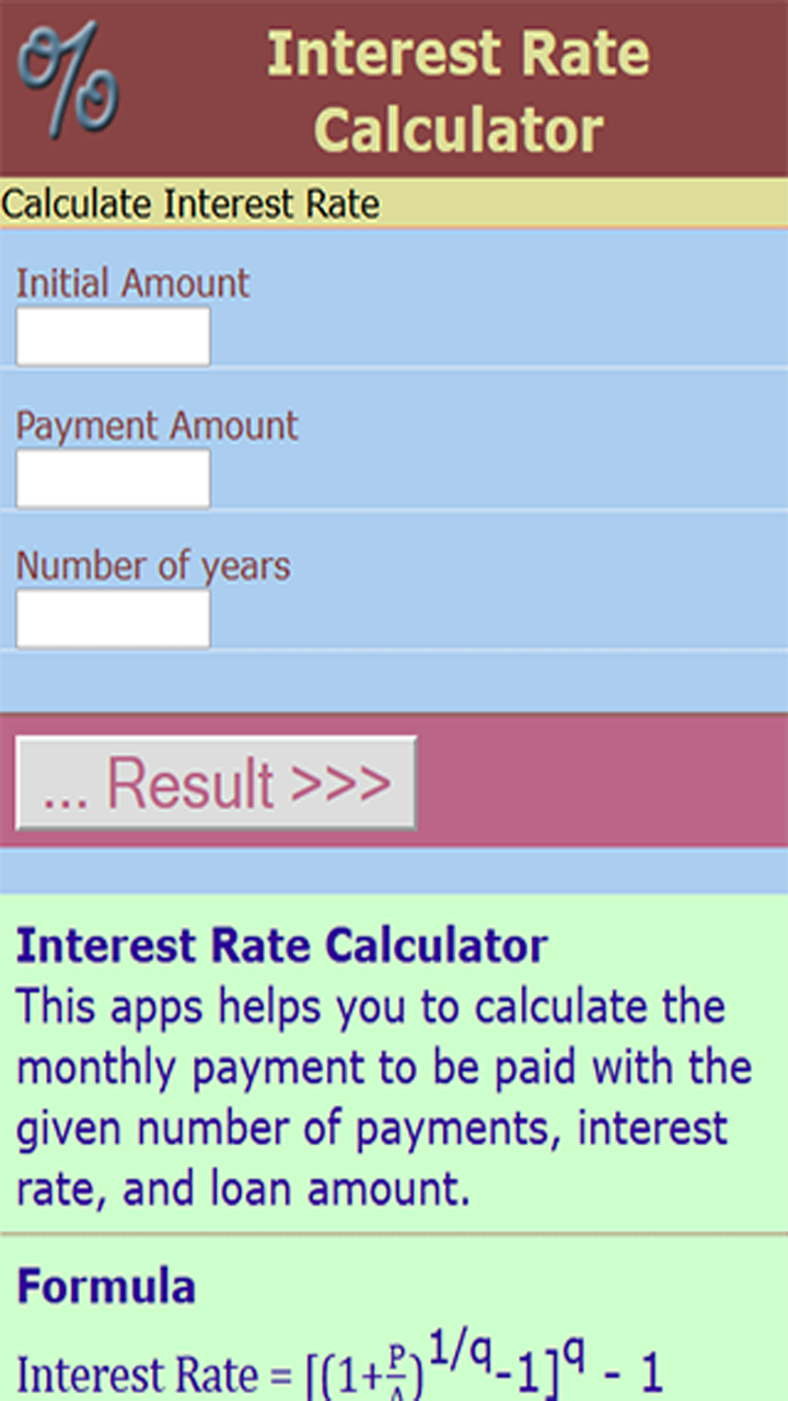 Interest Rate Calculator Amazon co uk Appstore For Android