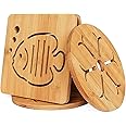 Buy ARQIVO Wooden Trivet Set for Hot Plates, Heat Resistant Wooden ...