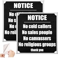 Pack of 2 Polite Notice No Cold Callers 15x10cm/5.9x3.9inches Metal ...