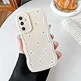 ZTOFERA Case for Samsung Galaxy A35 5G, Cute Curly Wave Frame Daisy Pattern Liquid Silicone Case ...