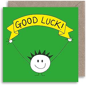 Funny Good Luck Card - Humour Greeting Card - Hugs Illustration Card ...