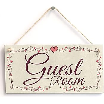 Guest Room - Handmade Vintage Style Wooden Door Sign/Plaque Bedroom ...
