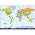 World Map with Flags - Paper Laminated - A0 Size 84.1 x 118.9 cm ...