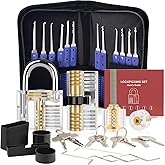 Lock Pick Set, Eventronic 17-Piece Lock Picking Tools with 2 Clear Practice and Training Locks ...