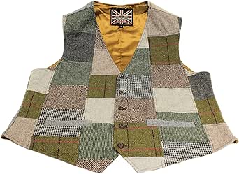 Shire Country Classic Tweed Patchwork Waistcoat (44): Amazon.co.uk ...