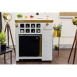 SpeedX Home Bars - Model X Home Bar Cabinet Wooden Vinyl & Matt Gold Finish with Built in 30L ...