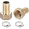sourcing map Brass Barb Hose Fitting Connector Adapter 19mm Barbed x G3/4 Female Pipe with Hose ...