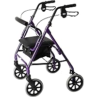 Days Lightweight Folding Four Wheel Rollator, Mobility Walker with ...