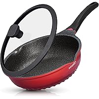 INTIGNIS Frying Pan with Lid - Anti Scratch Laser Engraved Non Stick ...