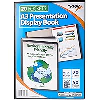Tiger 300934 20 A3 Pocket Presentation Display Book - Black : Amazon.co ...