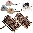 Newoutset 33 Pcs Cat Catnip Sticks, Cat Catnip Chew Toys Natural, Silvervine Matatabi Catnip ...