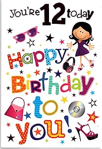 Birthday Card for Twelve (12) Year Old Girl - Free 1st Class Post (UK ...