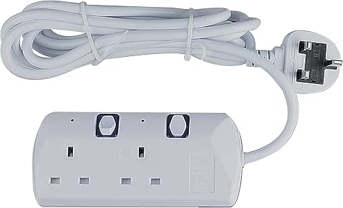 TOKUYI Switched Extension Lead 2,4,5-Way Gang UK Mains Extension ...