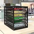 PUNCIA Mesh File Organiser Box 6 Drawers Desktop Paperwork Organiser ...