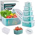 15 PCS Stackable Food Storage Containers Set for refrigerator Airtight ...
