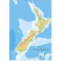 New Zealand Physical Features Map