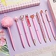 WEMATE 8Pcs Pink Ballpoint Pens Set Pen Bling for Women,Girly Pens ...