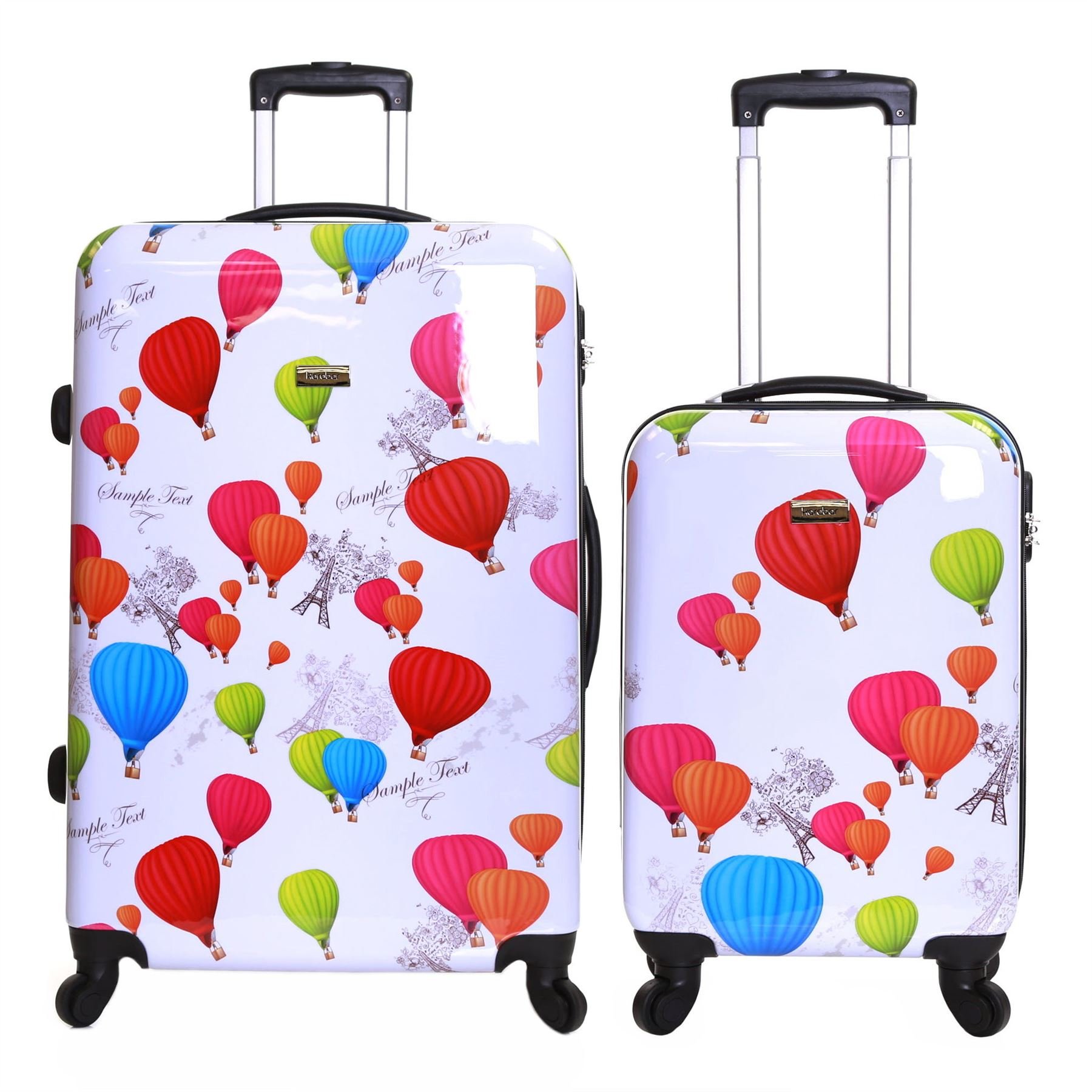 I I Karabar 2er Koffer-Set Trolley-Set Rollkoffer Hartschalen-Koffer ...