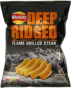 Walkers Deep Ridged Flame Grilled Steak 50 g (pack of 24): Amazon.co.uk ...