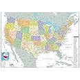 I MAPS Political Map of the USA - Size A2-59.4 x 42cm - Paper Laminated ...