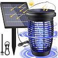 PALONE Solar Fly Killer 5.5W Solar Panel Fly Zapper Two Rechargeable ...
