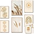 Amazon.de: BLATT PAPIER® 6er Boho Wandbilder Set Pampasgras (2x A3, 4x A4) - Beige Poster ...