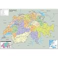 Political Map of Switzerland - Size A2-59.4 x 42cm - Paper Laminated ...