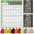 Ukulele Chord Chart With Fretboard Stickers and 10 Color Picks : Amazon ...