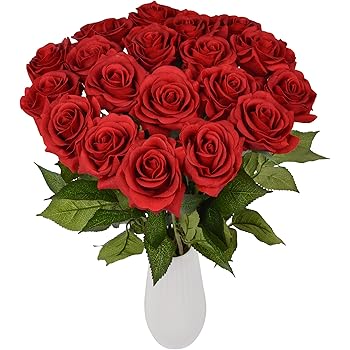 Justoyou - Bouquet de roses artificielles - En soie - Pour la maison ...