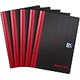 Oxford Black n' Red A5 Notebook, Hardback Casebound, 192 pages, Lined ...