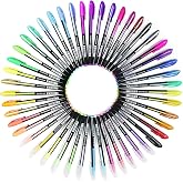 Mutsitaz Set di 48 Penne Gel Colorate -12 glitter, 12metallico,12neon ...
