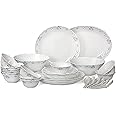 Buy Cello Imperial Dainty Blue Opalware Dinner Set, 11 inch Full Plate, 33 Pieces, White Online ...