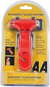 AA 5060114616240 Emergency Car Windcsreen Hammer with Seatbelt Cutter ...