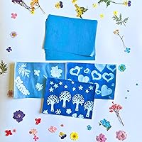 Curious Minds Sun Print Paper Kit, 10 Sheet Pack of Cyanotype Paper ...