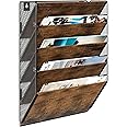 EasyPAG 5 Tier A4 Metal Wood in Tray Assemble Wall Pocket File Holder ...