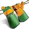 DIY Doctor - 1x Pair Unisex Leather Heavy Duty Gardening Gloves for Men or Gardening Gloves for ...