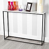 Charles Jacobs Clear Glass Console Table with Mirrored Finish Crossover ...