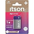 ITSON, 9V batteries, pack of 1, eco-friendly packaging of 95 Percentage ...