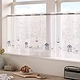Just Contempo Nautical Seaside Cafe Net Voile Panel, Blue, 59x18 inches ...